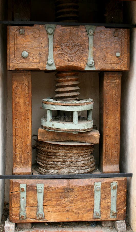 Antic oil press stock photo. Image of tool, factory, wood - 2615044