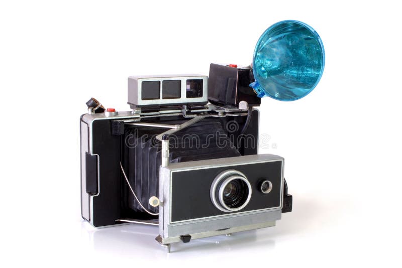 Antieke Camera met Flits stock afbeelding. Image of achtergrond - 35073329