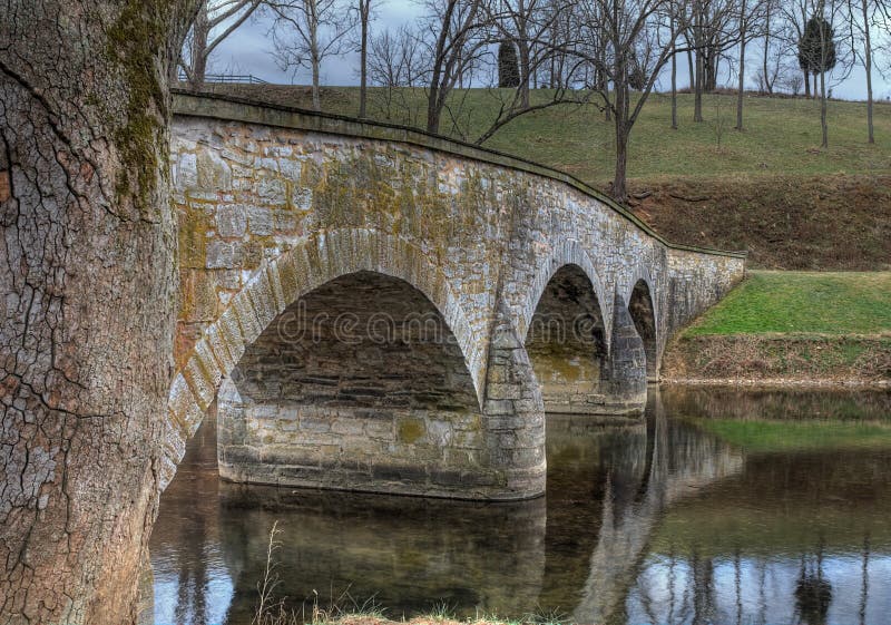 Antietam Creek and Bridge in Sharpsburg, MD Stock Photo - Image of ...