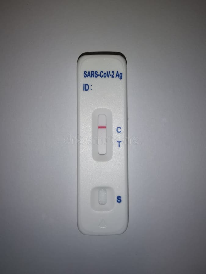 Antigen Test for Covid Negative, on a Light Background Stock Photo ...