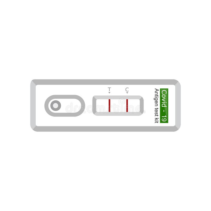 Antigen Test Kit in Trendy Flat Design Isolated Vector on White ...