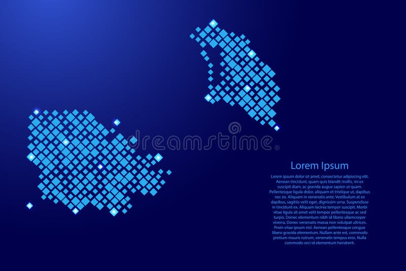 Antigua and Barbuda Map from Blue Pattern Rhombuses of Different Sizes ...
