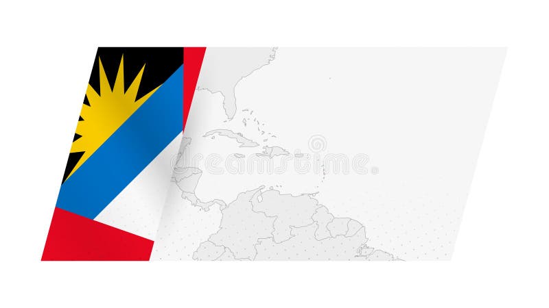 Antigua and Barbuda Map in Modern Style with Flag of Antigua and ...