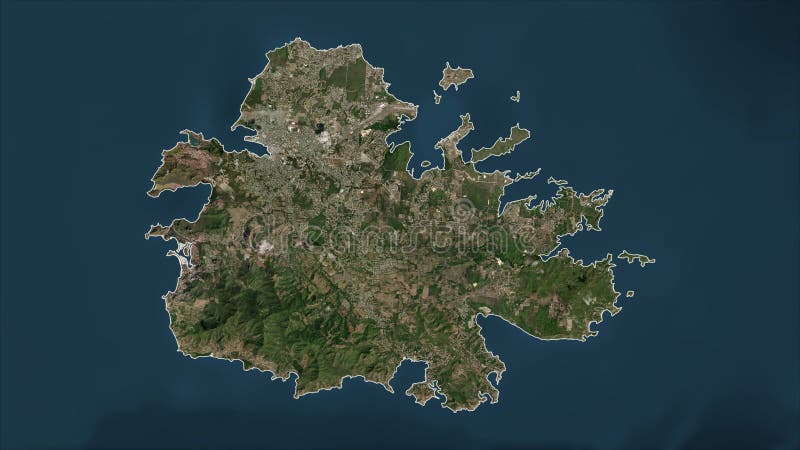 Antigua and Barbuda Outlined. High-res Satellite Stock Illustration ...