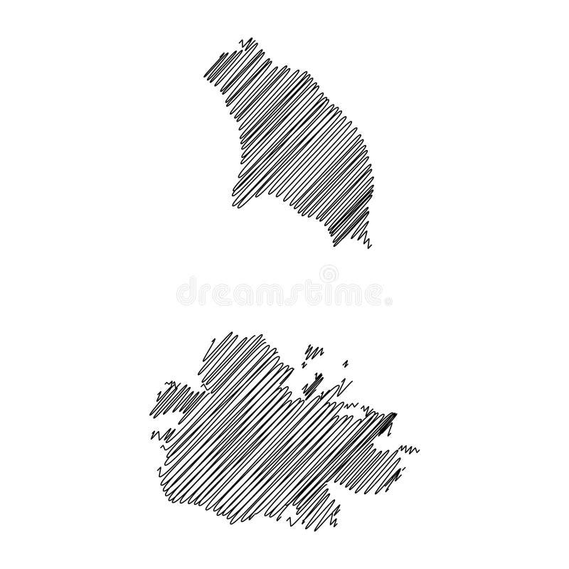 Antigua and Barbuda Thread Map Line Vector Illustration Stock Vector ...