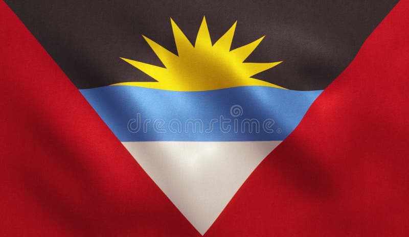 Map of Antigua with flag stock vector. Illustration of curve - 3049422