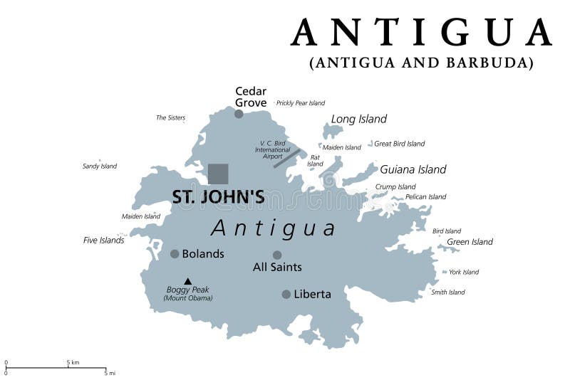 Location Island Of Antigua Antigua And Barbuda Map Hi Res Stock
