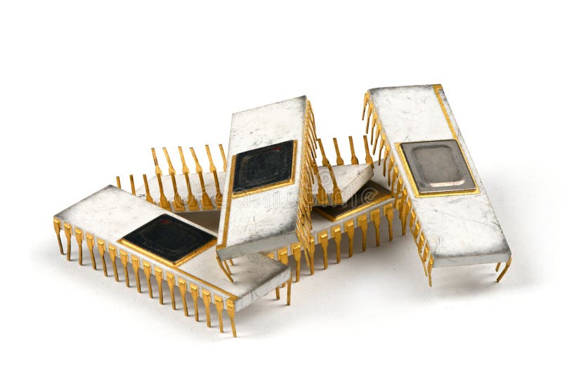 Antiguos Microcircuitos Usados Imagen de archivo - Imagen de tarjeta ...