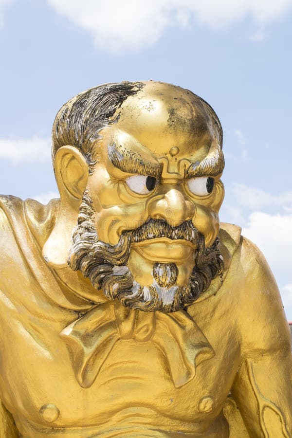Antik Staty Av En Kinesisk Munk Antique Fotografering för Bildbyråer ...
