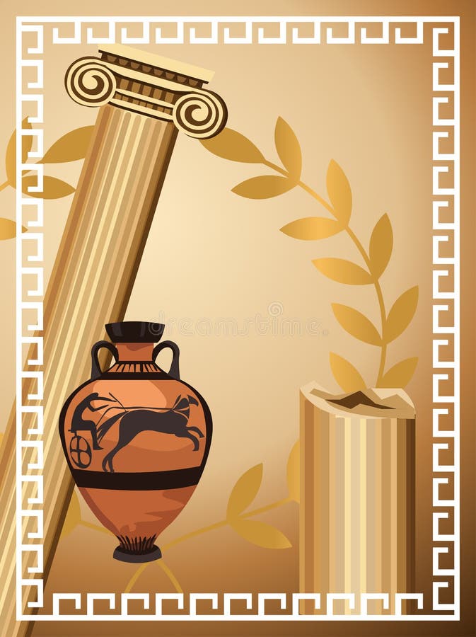 Antika grekiska symboler vektor illustrationer. Illustration av ...