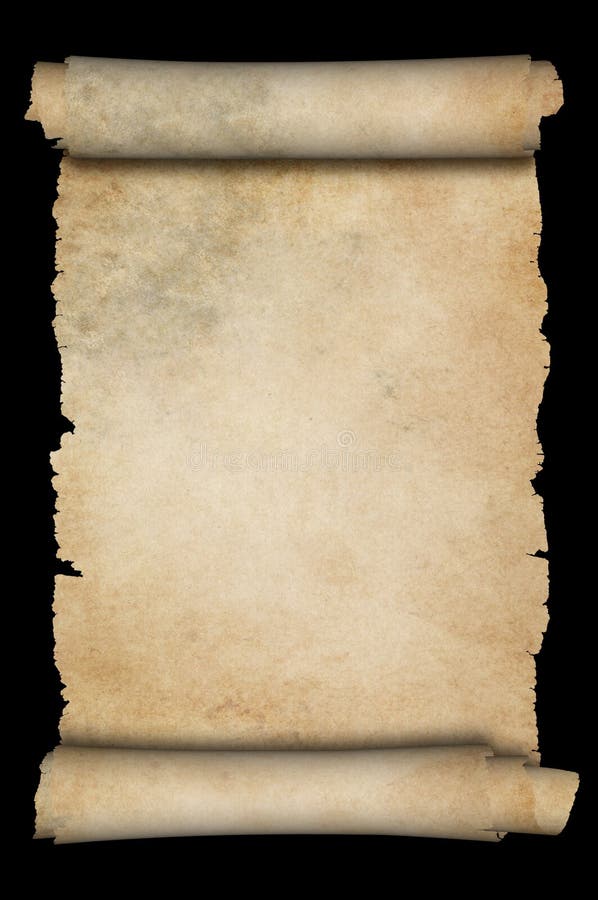Antike Rolle Des Pergaments Auf Schwarzem Hintergrund Stock Abbildung ...