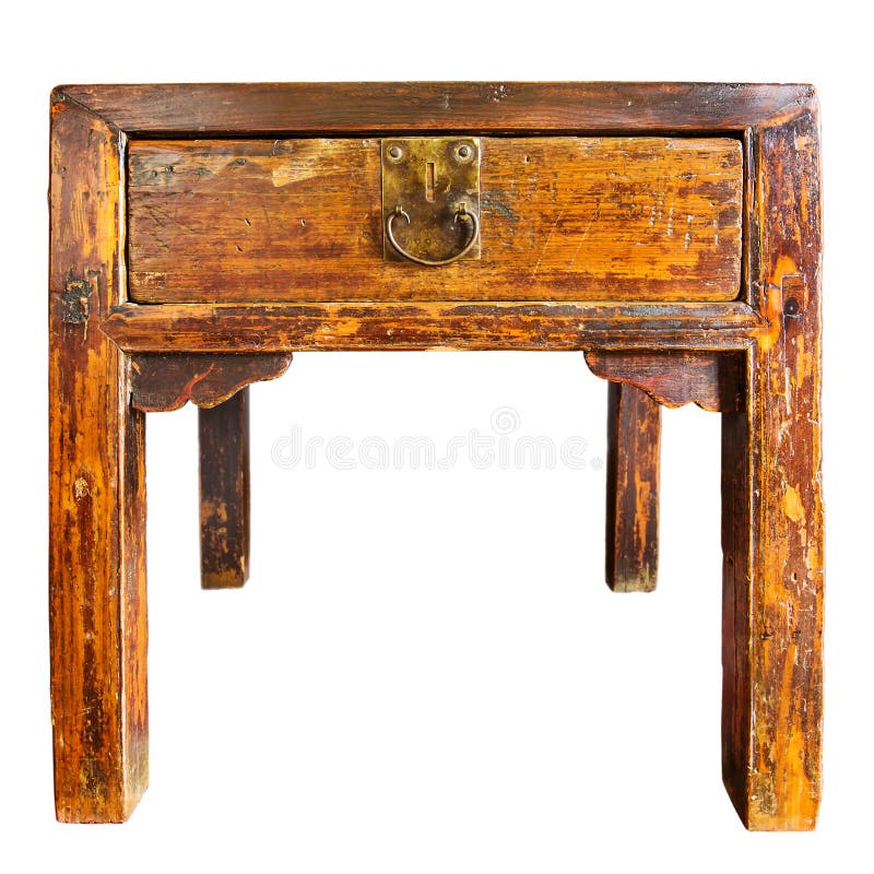 Antiker Holztisch Lokalisiert Stockfoto - Bild von holz, architektur ...