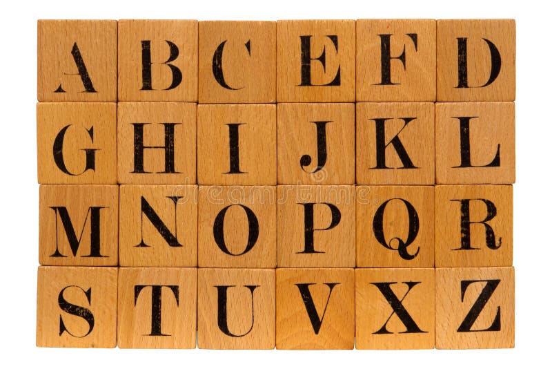 Alphabet In Den Blockschrift Stockfoto - Bild von ansammlung, antike ...