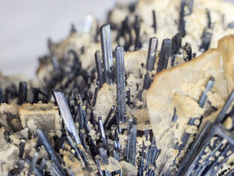 Close Up Antimony Mineral in Stone, Stibnite Stock Photo - Image of ...