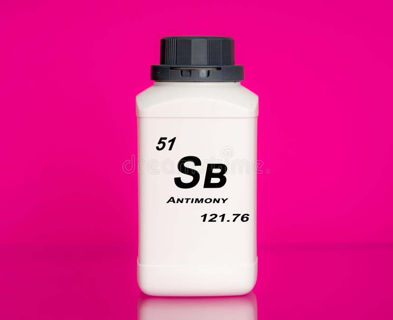 Antimony Sb Chemical Element in a Laboratory Plastic Container Stock ...