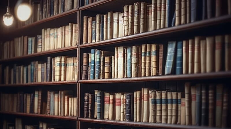 Antiquated Books on Library Shelves, a Nostalgic Image of Knowledge ...