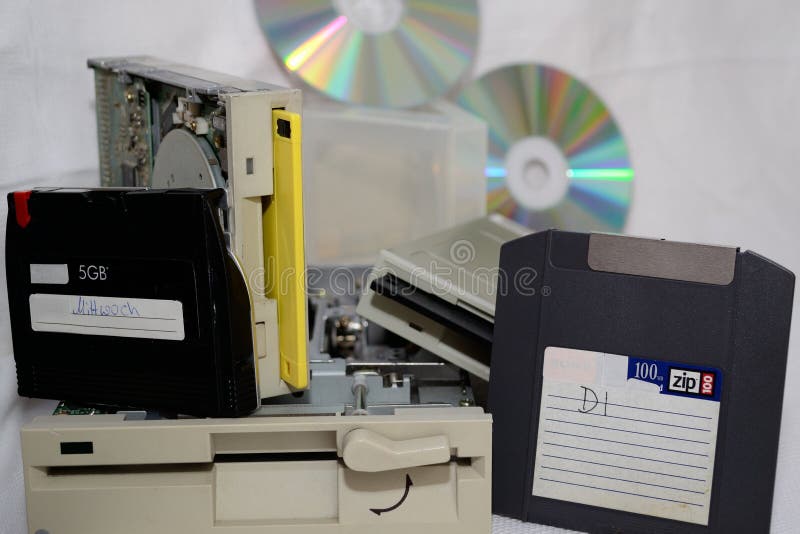 Old PC Storage Media - Technical Development Stock Image - Image of ...
