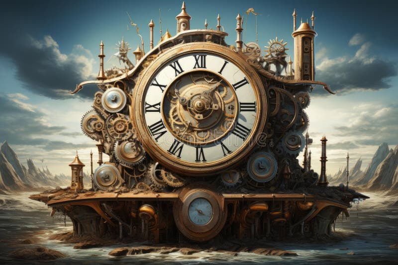 Antiquated Time Machine Old. Generate Ai Stock Photo - Image of clock ...