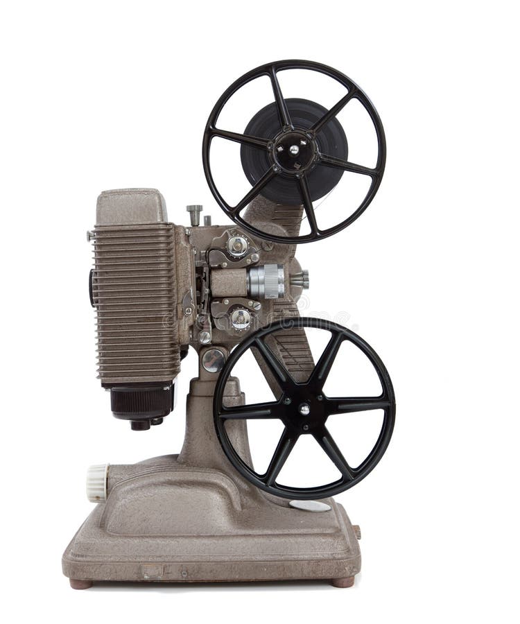 An Antique 8mm Movie Projector On White Stock Photography - Image: 27344142