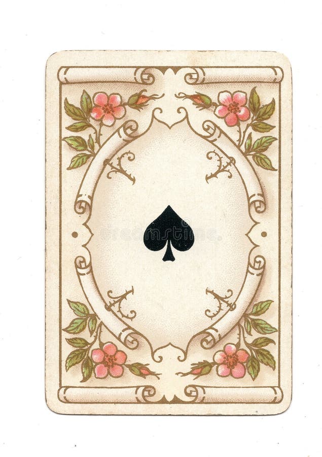 An Antique Ace of Spades Playing Card. Stock Image - Image of playing ...