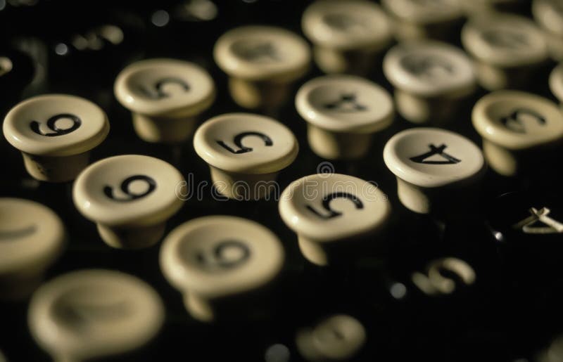 Antique Adding Machine Keys Close-up Stock Photo - Image of cashier ...