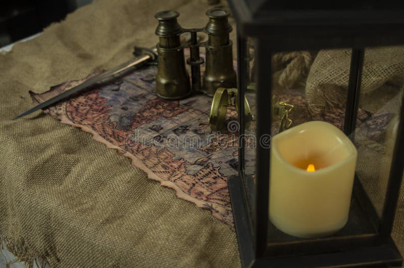 Antique Adventure and Exploration Accessories Stock Photo - Image of ...