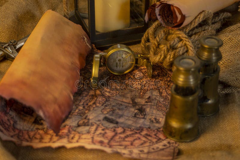 Antique Adventure and Exploration Accessories Stock Image - Image of ...