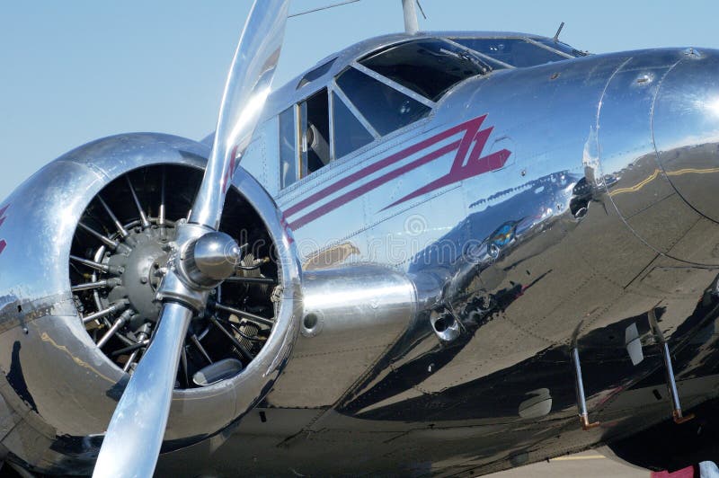 Shiny Vintage Aircraft stock photo. Image of airplane - 8232584