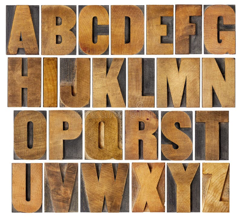 Wooden Alphabet stock photo. Image of print, wood, obsolete - 19293134
