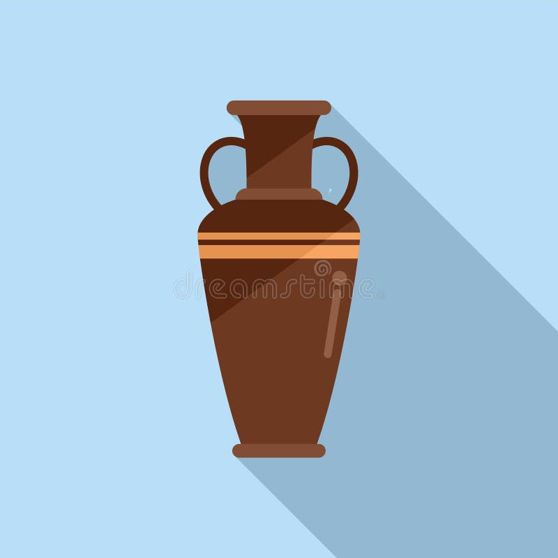 Antique Amphora Icon Flat Vector. Vase Pot Stock Vector - Illustration ...