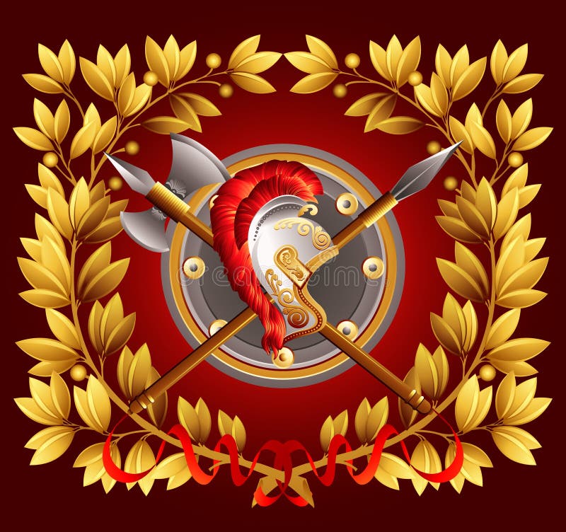 Antique Arms and a Laurel Wreath. Vector Stock Vector - Illustration of ...