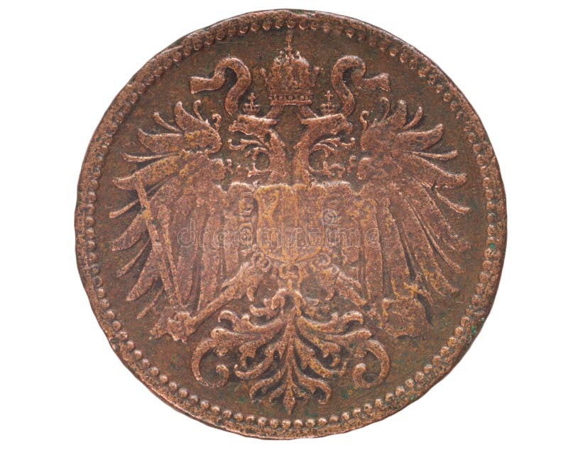 Antique Austrian Copper Coin Stock Photo - Image of cash, closeup ...