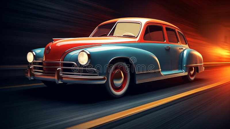 Antique Auto Retro Glamour stock illustration. Illustration of ...