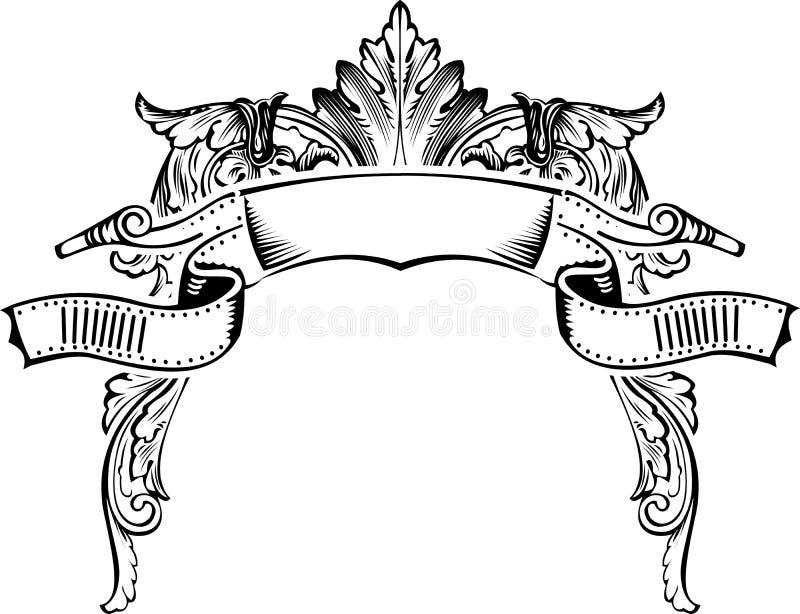 Antique Banner Half Frame stock vector. Illustration of announcement ...