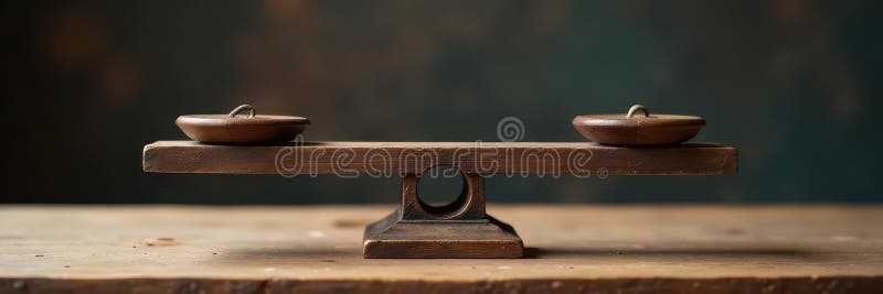 Antique Beam Balance with Weights on a Wooden Surface , Weight, Tool ...