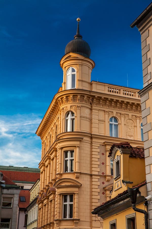 Antique Beautiful Building in Prague Stock Photo - Image of republic ...
