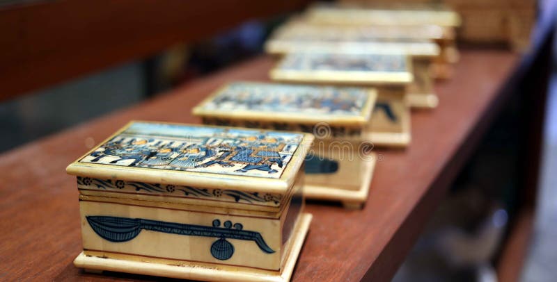 Antique Beautiful Wooden Boxes in a Row Stock Image - Image of boxes ...