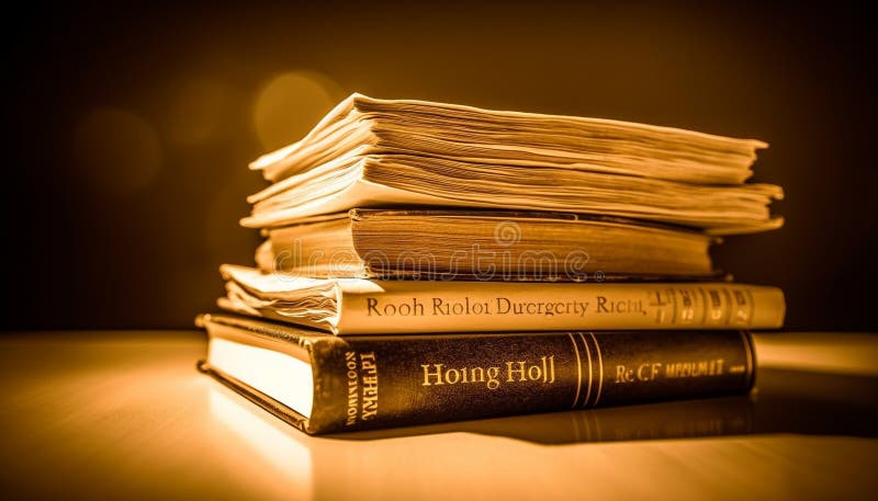 Antique Bible on Stack of Old Books Generated by AI Stock Illustration ...