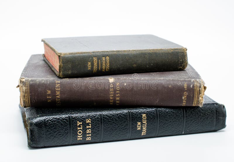 Antique Bibles Stacked stock image. Image of version - 78429937