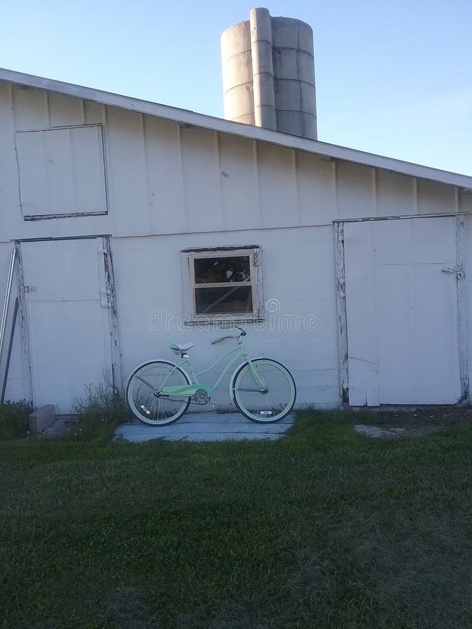 Antique Bike by Old Barn stock image. Image of building - 72632963