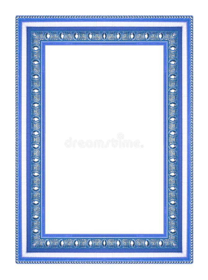 The Blue Frame Isolated on White Background Stock Photo - Image of ...