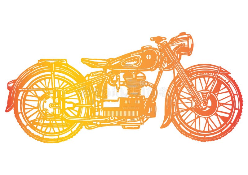 Vector Antique Bike BMW R25 Stock Vector - Illustration of cutting ...