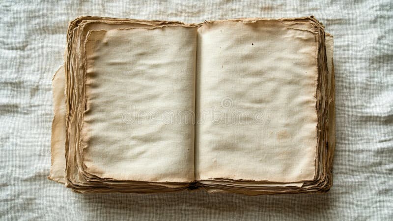 Antique Book Open Displaying Aged Pages Stock Illustration ...