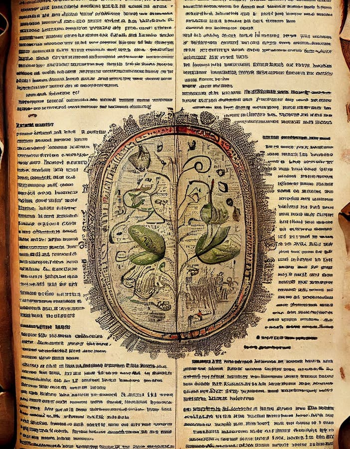 Antique Book Page with Text on Abstract Language, Generative Ai ...