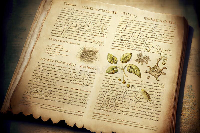 Antique Book Page with Text on Abstract Language, Generative Ai ...