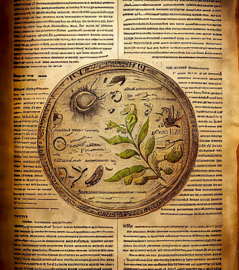 Antique Book Page with Text on Abstract Language, Generative Ai ...