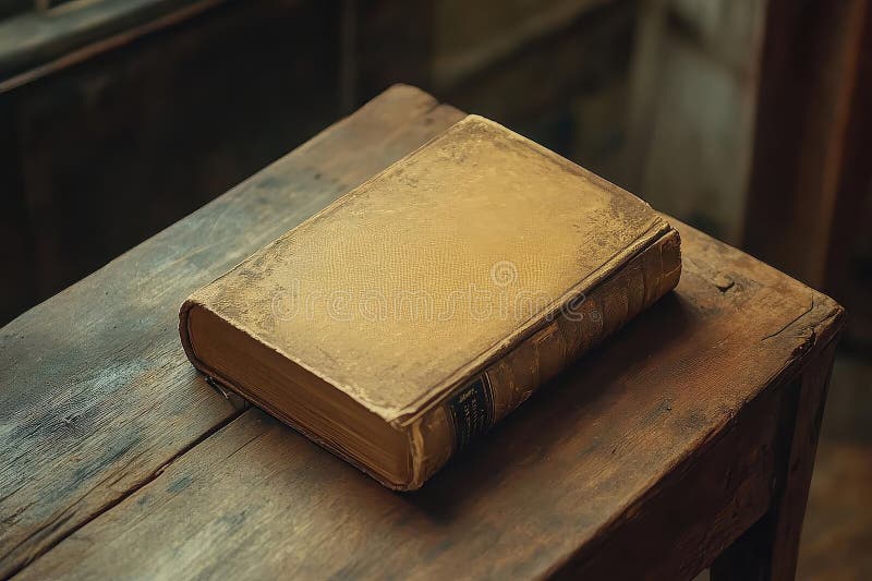 Antique Book Resting on a Weathered Wooden Table a Study in Time and ...