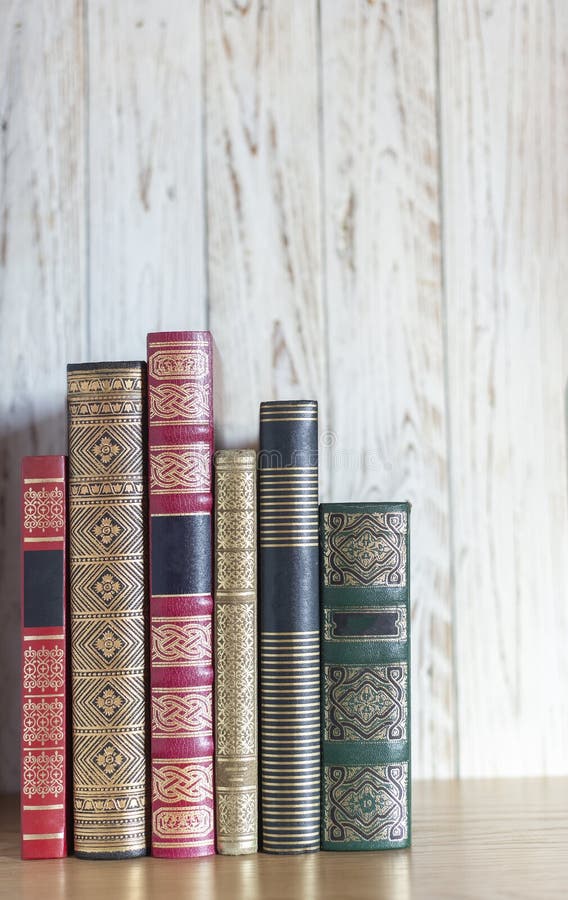 Antique Book Spines in Different Colours and with Gilt Decorations ...