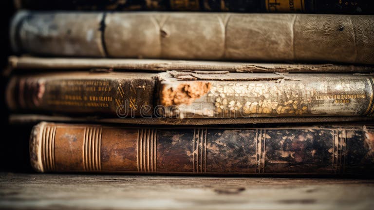 Antique book stack stock illustration. Illustration of aged - 369569146