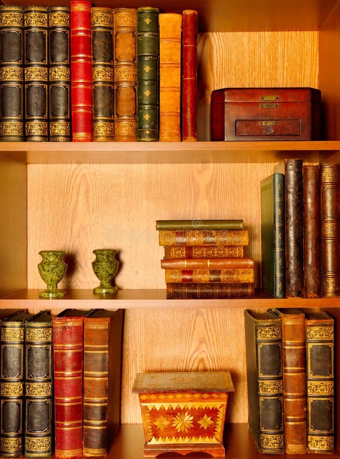 Antique Books, Boxes and Candlesticks Stock Image - Image of ...